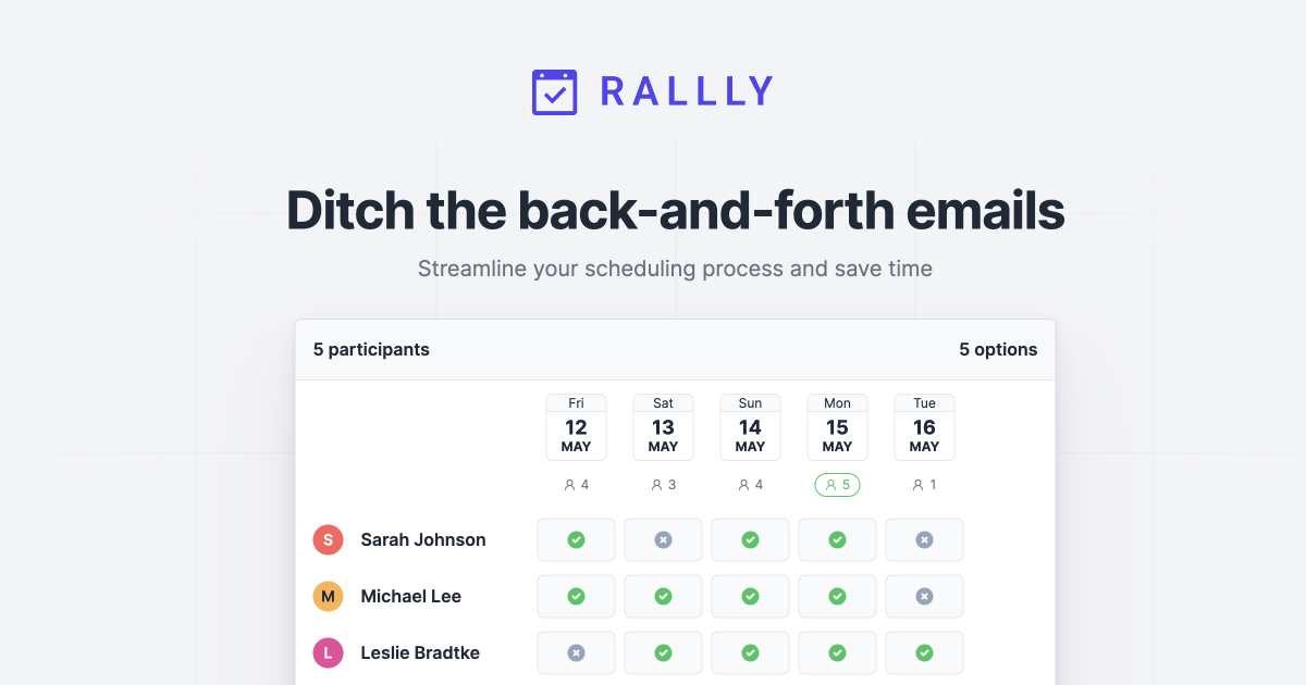 Rallly: Free Group Meeting Scheduling Tool